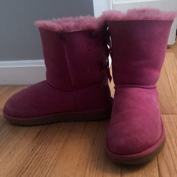 UGG | Shoes | Hot Pink Bailey Bow Uggs | Poshmark